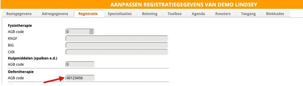 Waar voer ik als oefentherapeut mijn AGB code in? - SpotOnMedics Academy